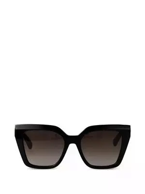 Longchamp Square-frame Bamboo-detail Sunglasses - Black