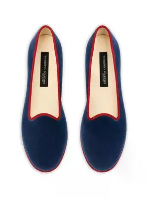 SCAROSSO William Iv Velvet Slippers - Blue