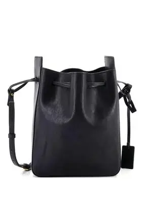 Saint Laurent Convertible Leather Bucket Bag
