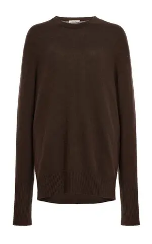 THE ROW Odelle Cashmere Crewneck Sweater - Brown