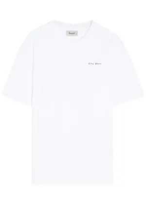 FORET Embroidered Cotton T-shirt - White
