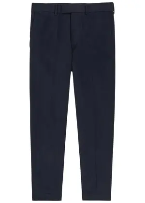 TOM FORD Tapered-leg Cotton Trousers - Navy