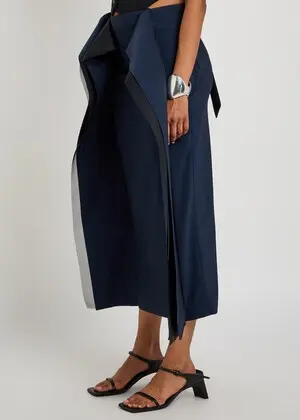 A.W.A.K.E. Mode Panelled Stretch-wool Midi Skirt