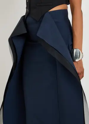 A.W.A.K.E. Mode Panelled Stretch-wool Midi Skirt