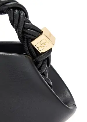GANNI Bou Mini Leather Top Handle Bag - Black