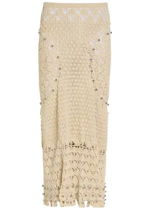 PACO RABANNE Rabanne Crochet Midi Skirt With Bead Embellishments