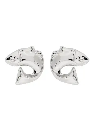 Jacquemus Les Boucles Poisson Fish Drop Earrings - Silver