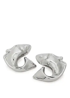 Jacquemus Les Boucles Poisson Fish Drop Earrings In Tone Brass - Silver