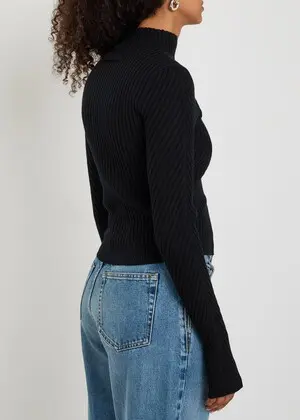 Victoria Beckham Georgia Ribbed Merino Wool Jumper
