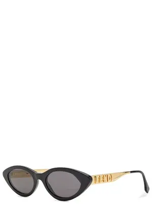 Fendi Graphy Narrow Cat-eye Sunglasses - Black