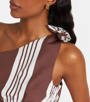 Posse Rosie Asymmetrical Striped Cotton Crop Top
