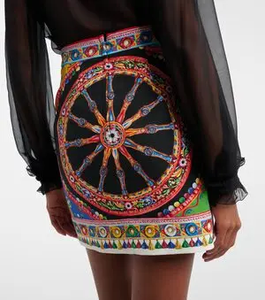Dolce & Gabbana Printed Cotton Mini Skirt