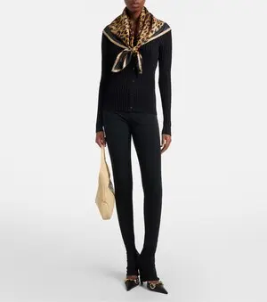 Gucci Leopard-print Silk Twill Scarf - Brown