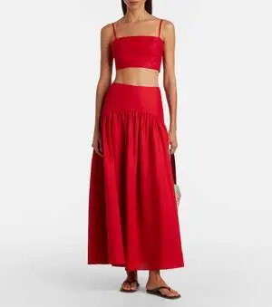 Staud Federico Linen Crop Top
