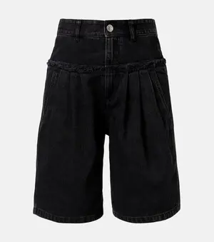 MARANT ETOILE Iselle" Faded Denim Bermuda Shorts - Black