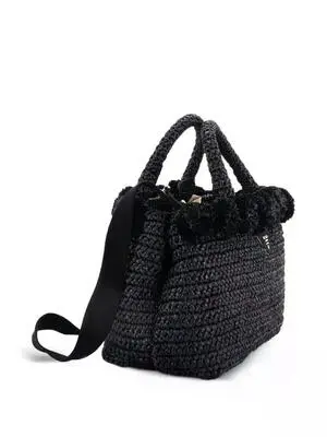 Prada Raffia Convertible Open Tote Bag