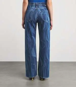MOTHER The Lasso Sneak Barrel-leg Jeans With Psychedelic Print