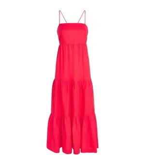 Heidi Klein Linen Amalfi Maxi Dress - Red