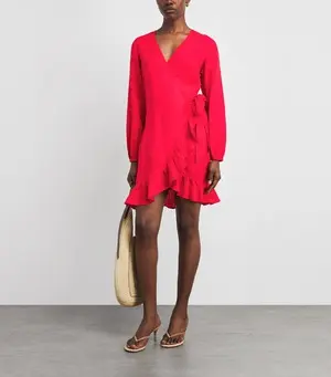 Heidi Klein Linen Ruffle Wrap Mini Dress