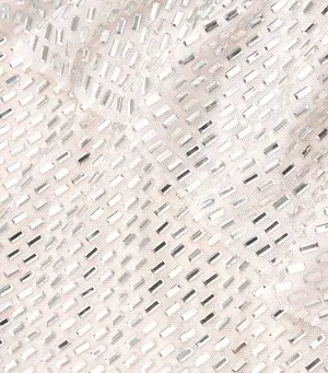 SELF-PORTRAIT Rhinestone Gathered Maxi Dress - Silver