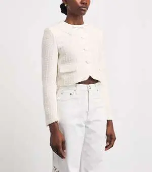 SELF-PORTRAIT Bouclé Lace-collar Jacket