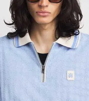 Amiri Ma Quad Zip-up Polo Shirt - Blue