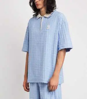 Amiri Ma Quad Zip-up Polo Shirt - Blue