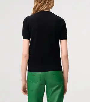 Loewe Wool-blend Anagram Embroidered Top - Black