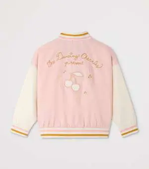 Bonpoint Embroidered Cotton Bomber Jacket