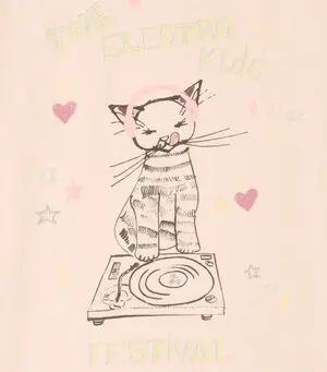Bonpoint Cat Print Cotton T-shirt