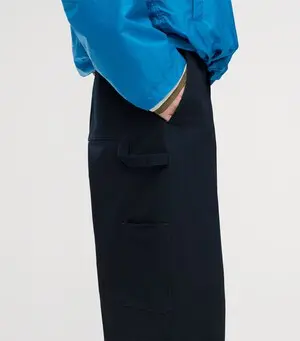 Loewe Garment-dyed Cotton Twill Straight-leg Trousers - Navy