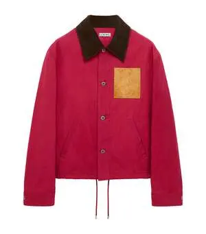 Loewe Cotton Workwear Jacket With Anagram Detail - Red