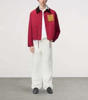 Loewe Cotton Workwear Jacket With Anagram Detail - Red