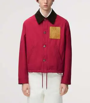 Loewe Cotton Workwear Jacket With Anagram Detail - Red