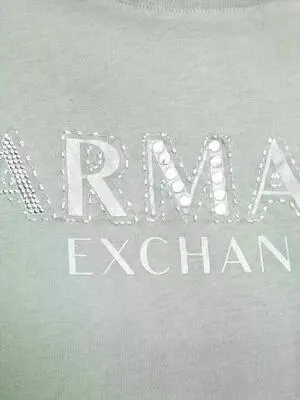 Armani Exchange Rhinestone Embellished T-shirt - Green