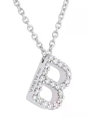ALINKA Diamond 'b' Initial Pendant Necklace In White Gold