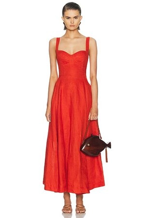 NICHOLAS Anya Sleeveless Paneled Maxi Dress - Paprika