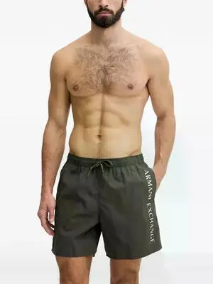 Armani Exchange Logo Print Drawstring Swim Shorts