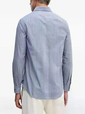 Armani Exchange Vertical-stripe Chest-pocket Shirt - Blue