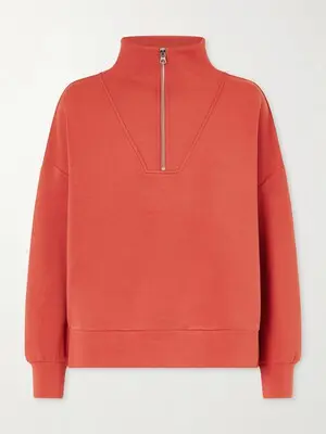 Varley Varley Hawley Jersey Sweatshirt With Half-Zip Neckline Red