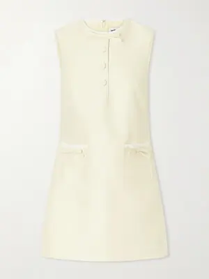 SELF-PORTRAIT Bow-detailed Taffeta Mini Dress - Yellow