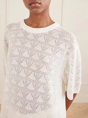 Loulou De Saison Armas Pointelle-knit Mini Shirt Dress