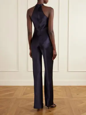 Galvan Eve Satin Halterneck Jumpsuit