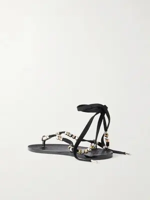 ANCIENT GREEK SANDALS Esther Bead-embellished Jelly Thong Sandals - Black