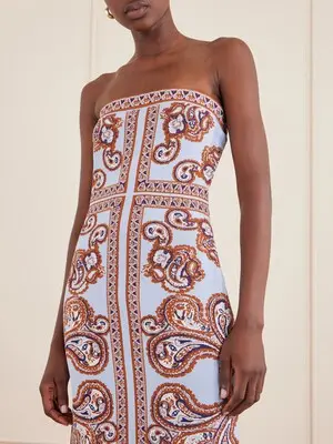 Cara Cara Rome Paisley Strapless Midi Dress