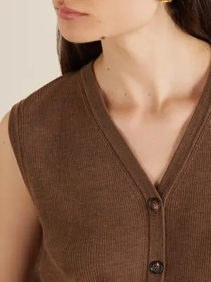Veronica De Piante Alice Merino Wool Cardigan Vest
