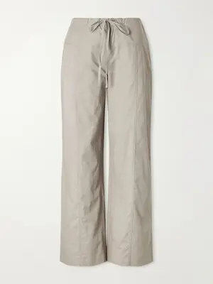 DEIJI STUDIOS Organic Cotton Drawstring Wide-leg Pants - Gray