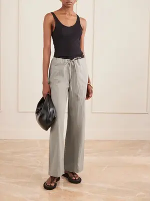 DEIJI STUDIOS Organic Cotton Drawstring Wide-leg Pants