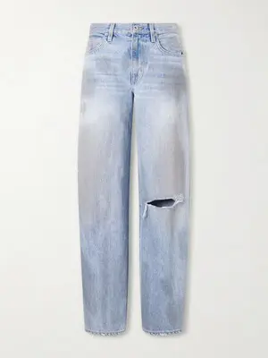 SLVRLAKE Tess Distressed Boyfriend Jeans - Blue