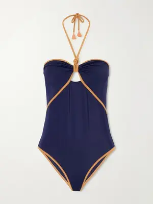 Johanna Ortiz Salt And Saddle Halterneck Swimsuit - Blue